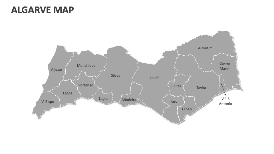 Algarve Map for Google Slides and PowerPoint - PPT Slides
