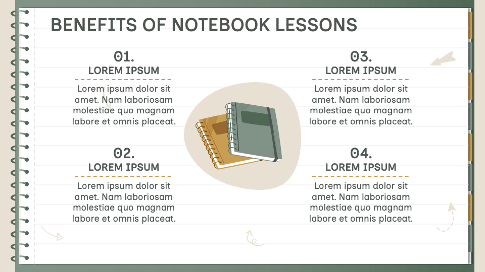 Free Notebook Lesson Presentation Theme for Google Slides and PowerPoint