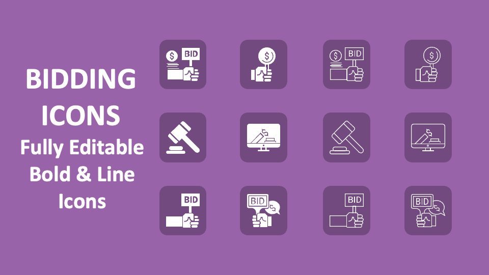Bidding Icons for Google Slides and PowerPoint