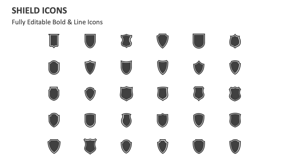 Shield Icons for Google Slides and PowerPoint