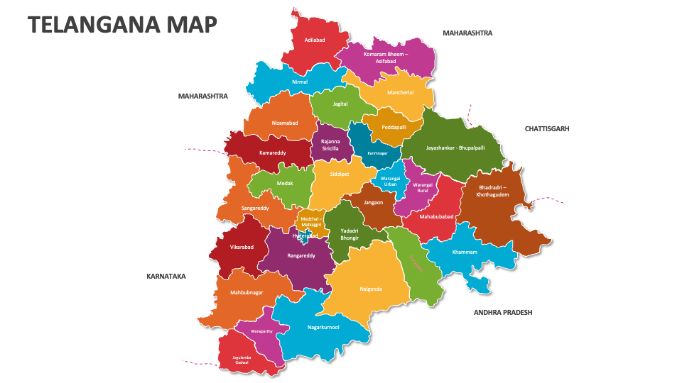 Telangana Map for Google Slides and PowerPoint - PPT Slides