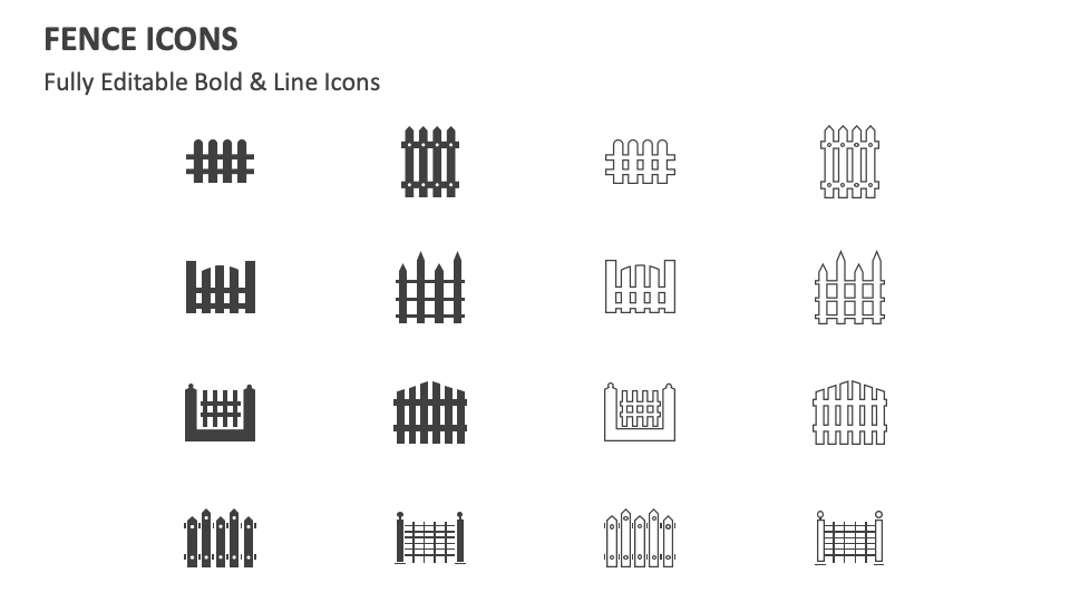 Fence Icons for Google Slides and PowerPoint
