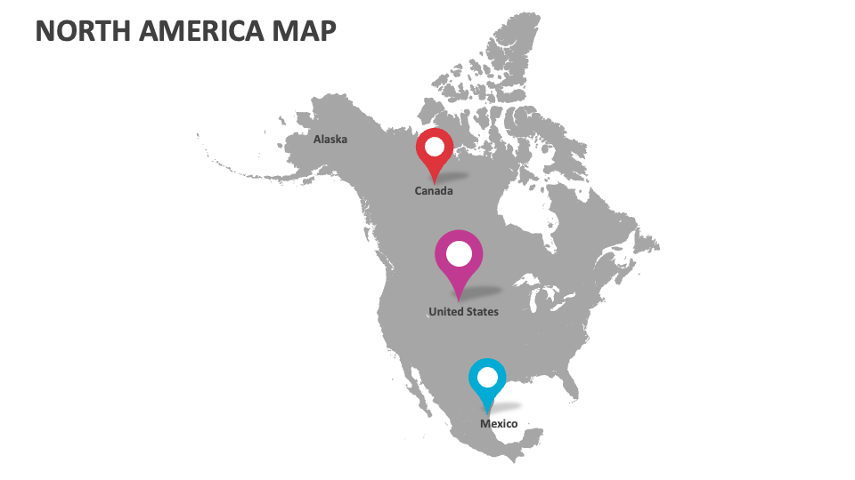 North America Map for Google Slides and PowerPoint - PPT Slides