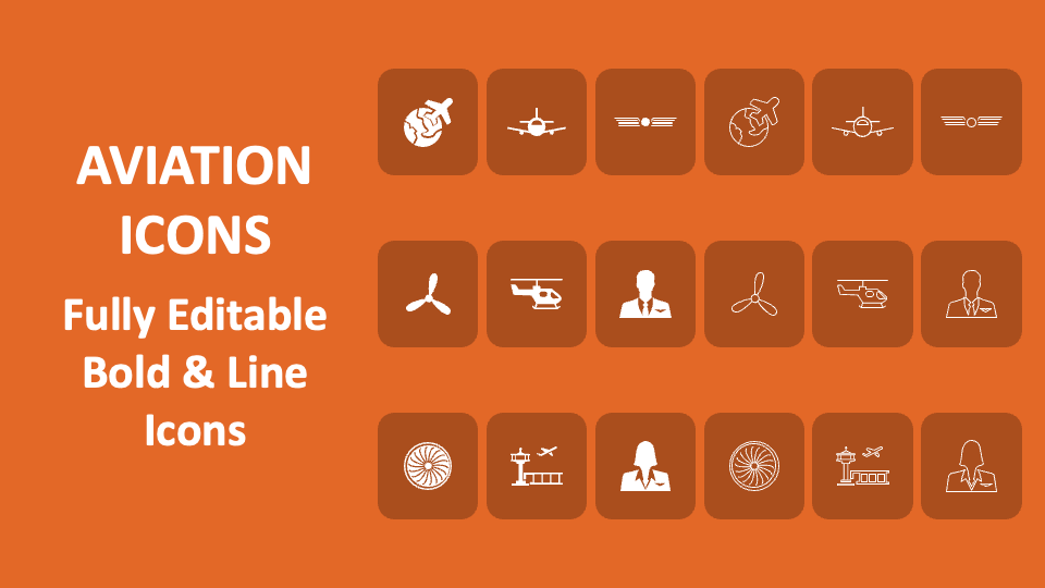 Aviation Icons for Google Slides and PowerPoint