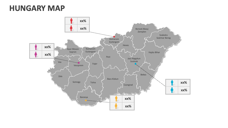 Hungary Map for Google Slides and PowerPoint - PPT Slides