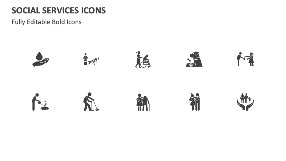 Social Services Icons for Google Slides and PowerPoint