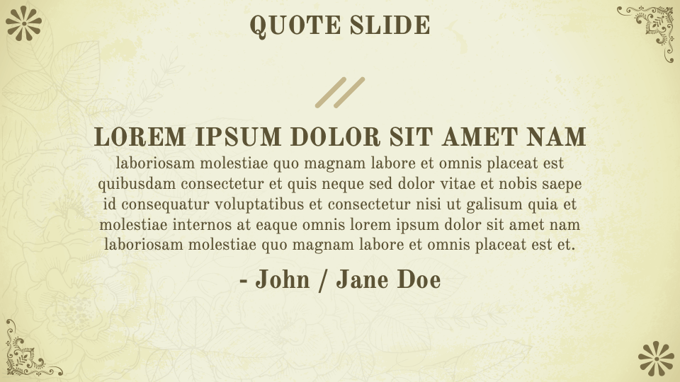 Free - Elegant Vintage Style Presentation Theme for Google Slides and ...