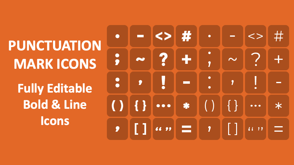 Punctuation Mark Icons for PowerPoint and Google Slides - PPT Slides