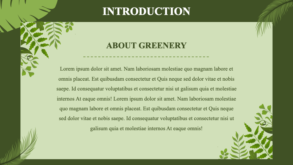 Free Greenery Presentation Theme for Google Slides and PowerPoint