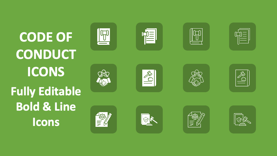 Code of Conduct Icons for Google Slides and PowerPoint