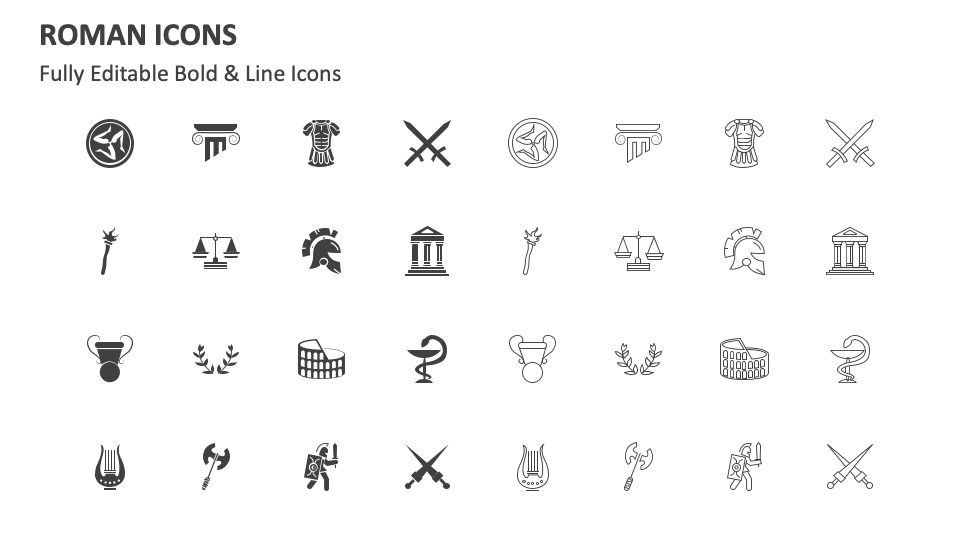 Roman Icons for PowerPoint and Google Slides - PPT Slides
