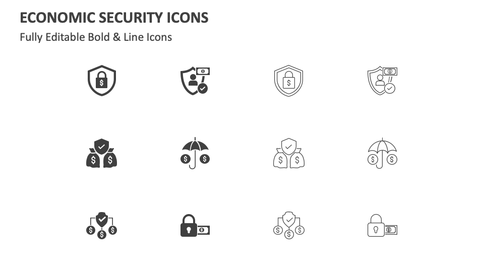 Economic Security Icons for Google Slides and PowerPoint