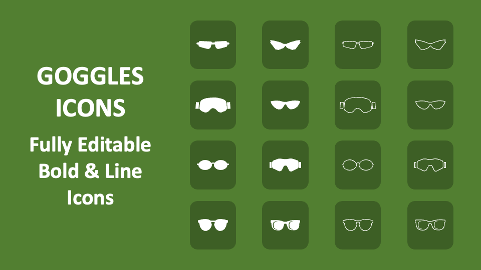 Goggles Icons for Google Slides and PowerPoint