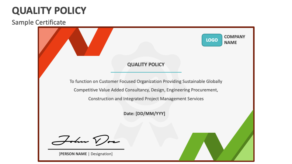 Quality Policy PowerPoint and Google Slides Template - PPT Slides