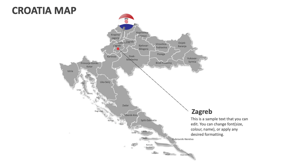 Croatia Map for Google Slides and PowerPoint - PPT Slides