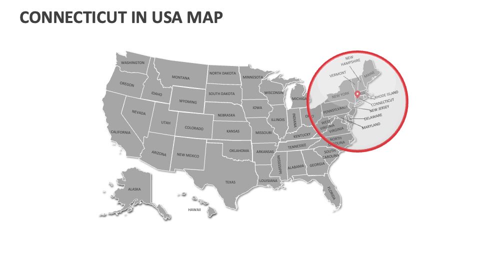 Connecticut Map for Google Slides and PowerPoint - PPT Slides