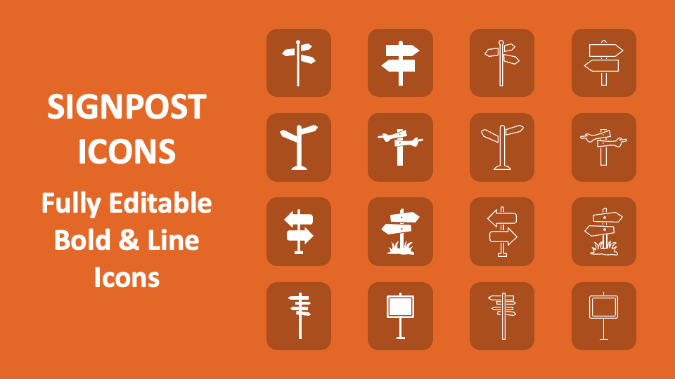 Signpost Icons for Google Slides and PowerPoint
