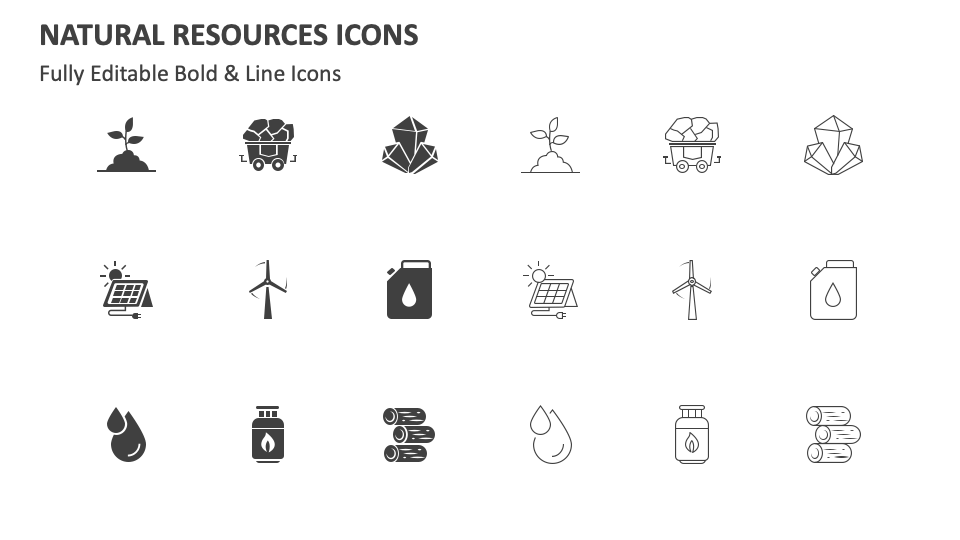 Natural Resources Icons for PowerPoint and Google Slides - PPT Slides