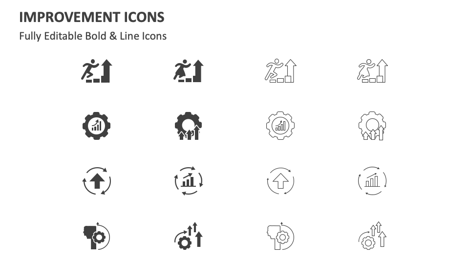 Improvement Icons for Google Slides and PowerPoint