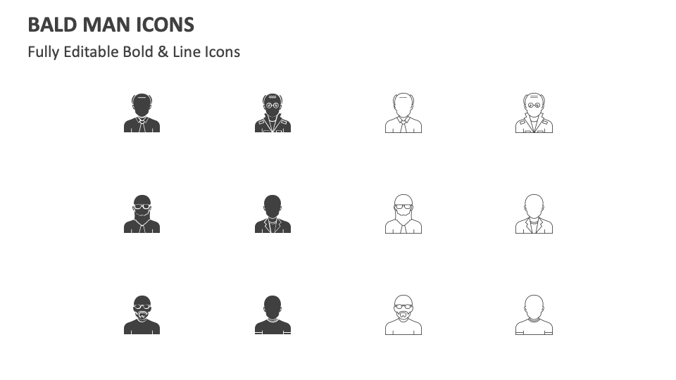 Bald Man Icons for Google Slides and PowerPoint