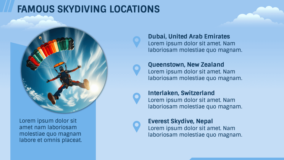 Free Skydiving Presentation Theme for Google Slides and PowerPoint