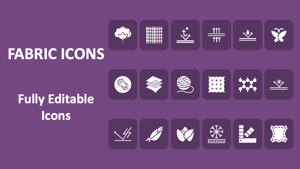 Fabric Icons for Google Slides and PowerPoint