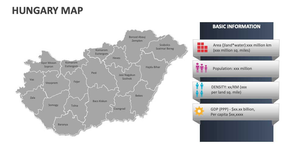 Hungary Map for Google Slides and PowerPoint - PPT Slides