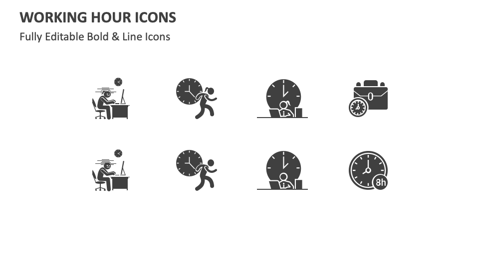 Working Hour Icons for PowerPoint and Google Slides - PPT Slides