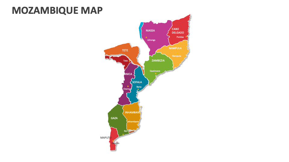 Mozambique map for Google Slides and PowerPoint - PPT Slides