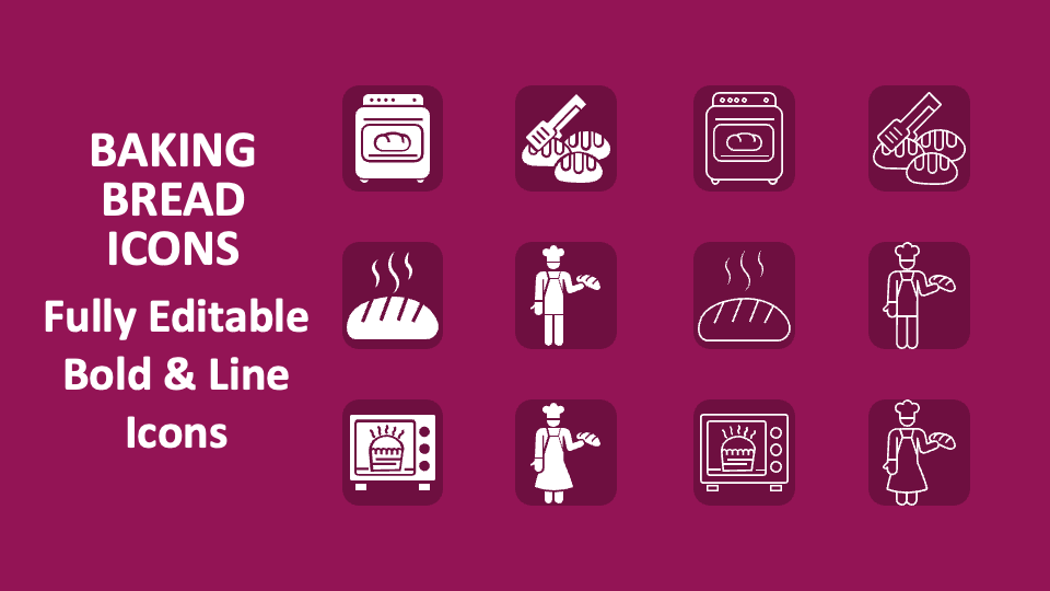 Baking Bread Icons for PowerPoint and Google Slides - PPT Slides