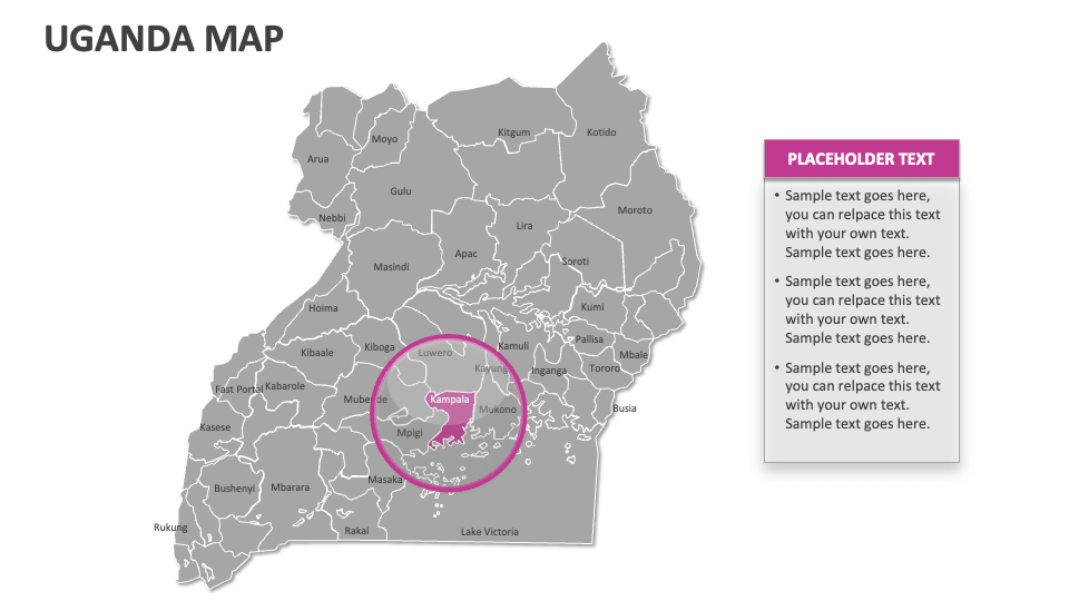 Uganda Map for Google Slides and PowerPoint - PPT Slides