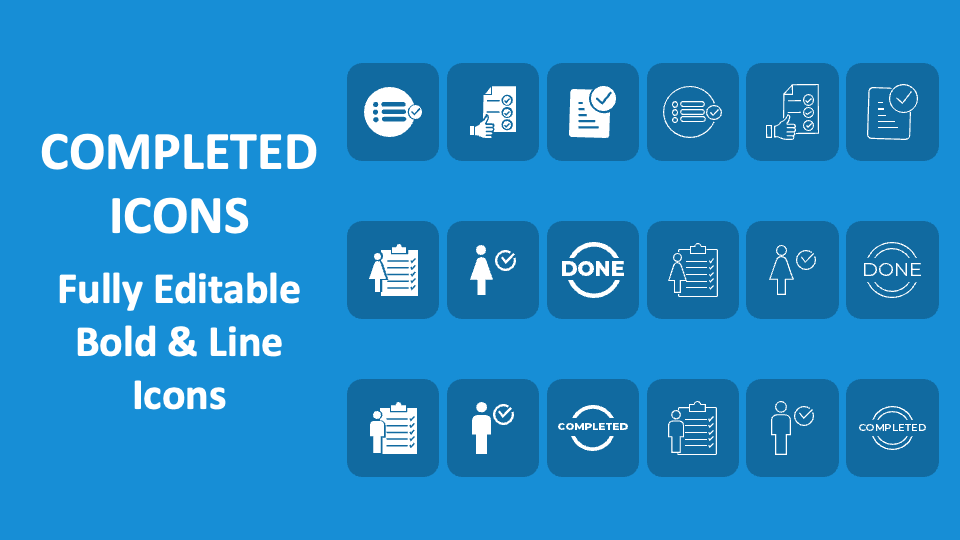 Completed Icons for Google Slides and PowerPoint