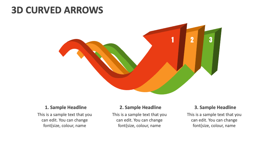 3D Curved Arrows PowerPoint and Google Slides Template - PPT Slides