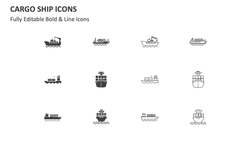 Cargo Ship Icons for Google Slides and PowerPoint