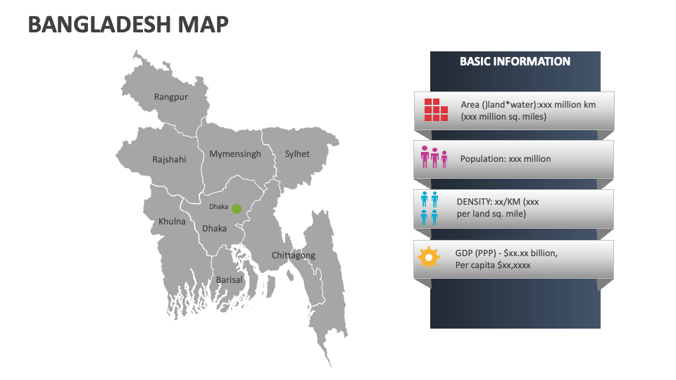 Bangladesh Map for Google Slides and PowerPoint - PPT Slides