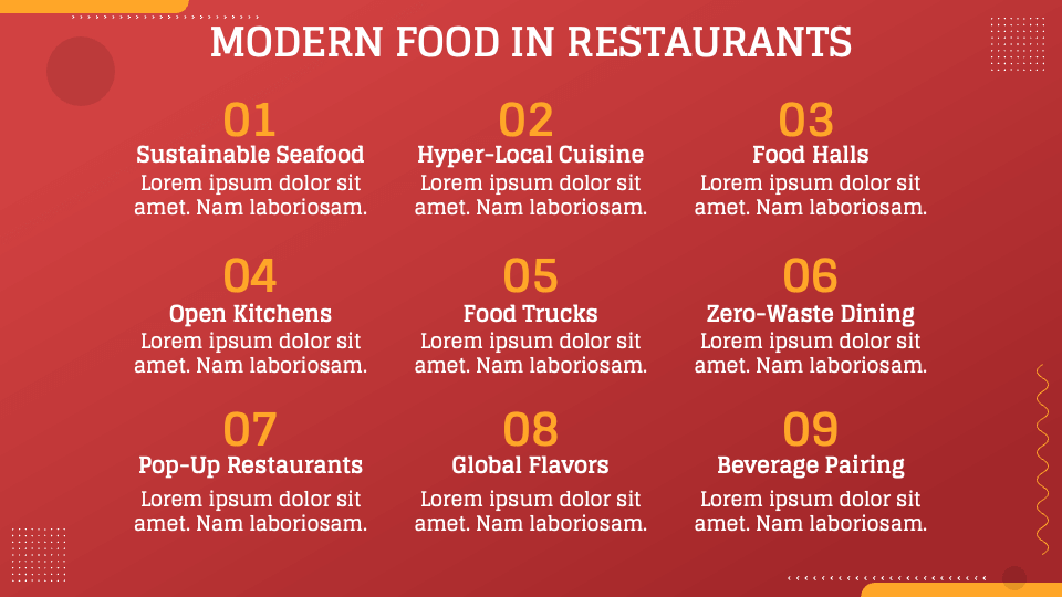 Free Modern Food Presentation for Google Slides and PowerPoint
