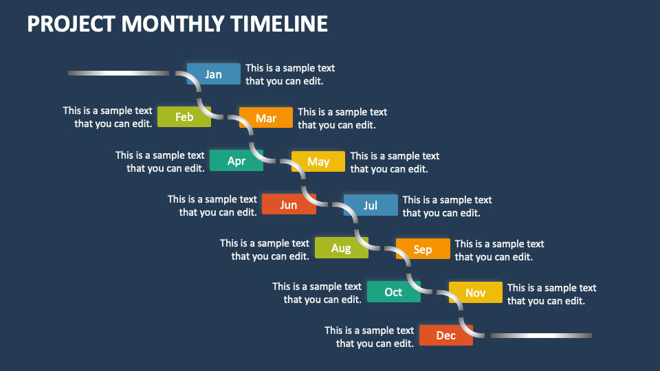 Project Monthly Timeline PowerPoint and Google Slides Template - PPT Slides