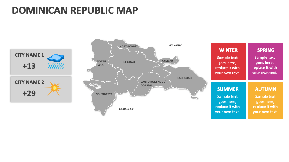 Dominican Republic Map for Google Slides and PowerPoint - PPT Slides