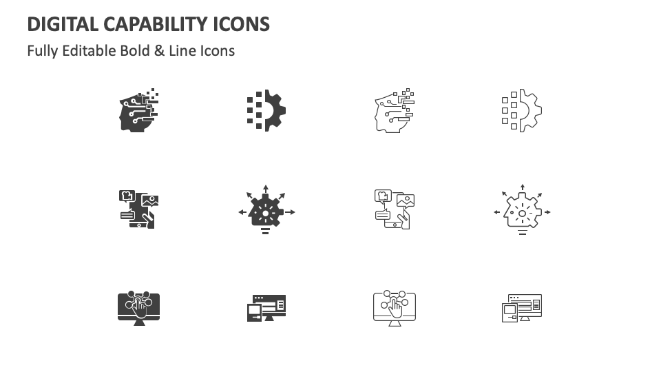 Digital Capability Icons for Google Slides and PowerPoint