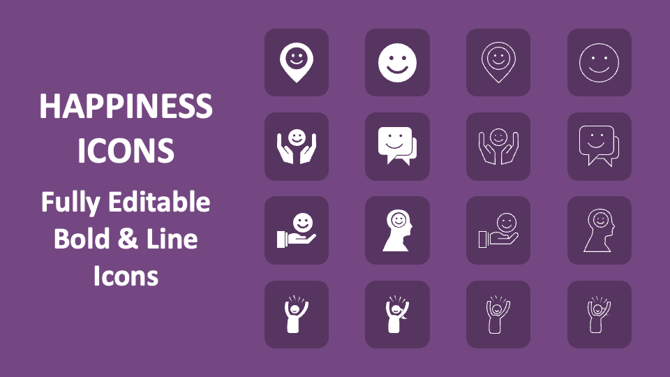 Happiness Icons for Google Slides and PowerPoint