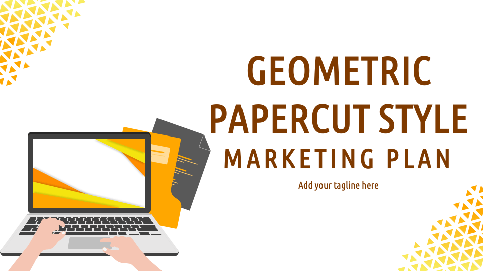 Free Geometric Papercut Style Marketing Plan Template for Google Slides ...