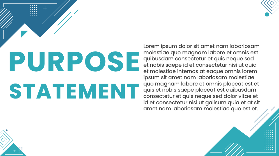 Purpose Statement Template for Google Slides and PowerPoint - PPT Slides