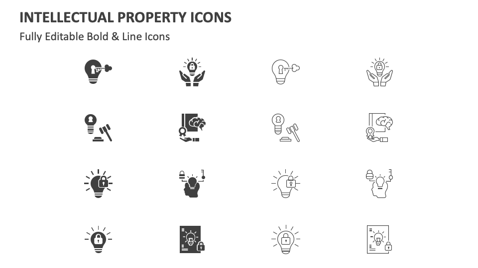 Intellectual Property Icons for Google Slides and PowerPoint
