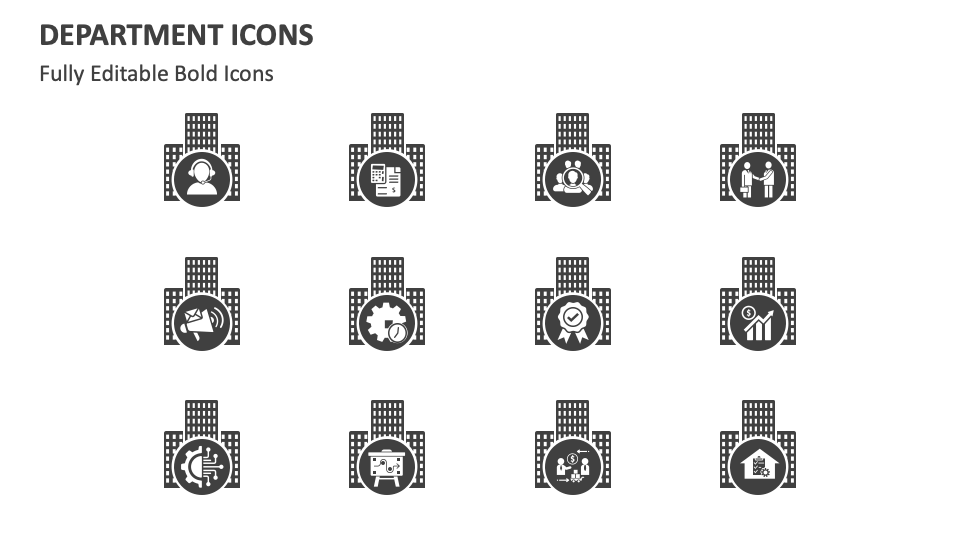 Department Icons for Google Slides and PowerPoint