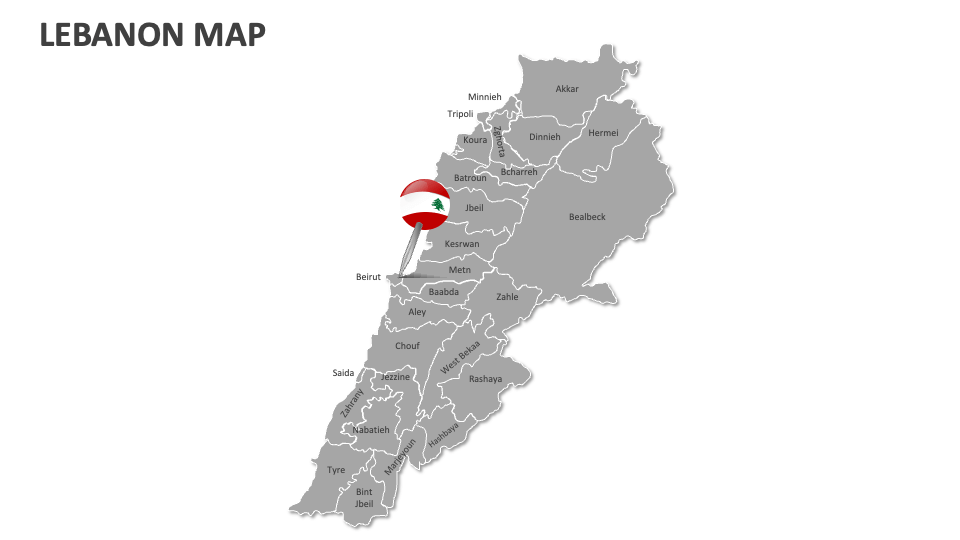Lebanon Map for Google Slides and PowerPoint - PPT Slides