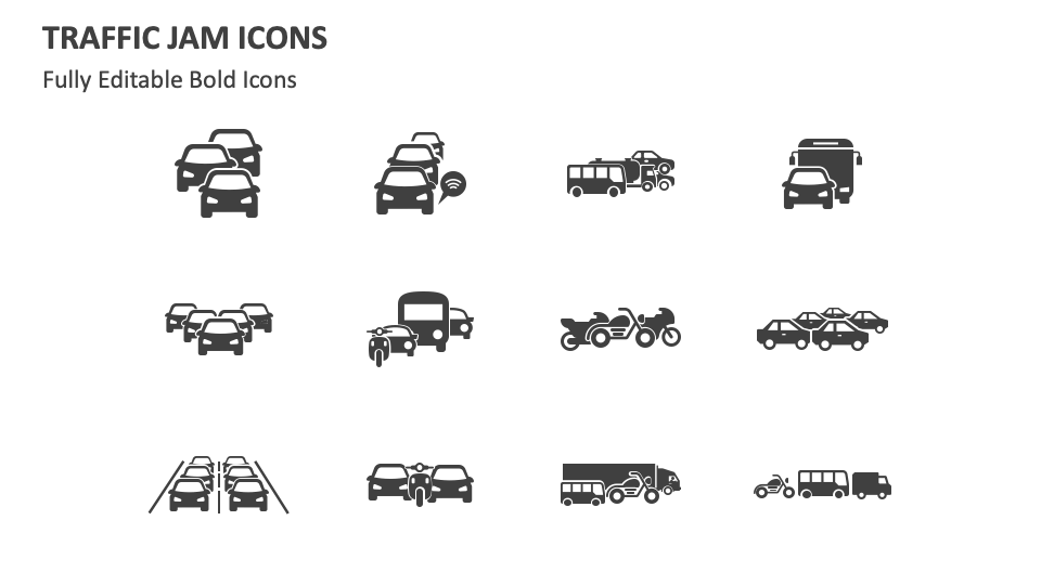 Traffic Jam Icons for PowerPoint and Google Slides - PPT Slides