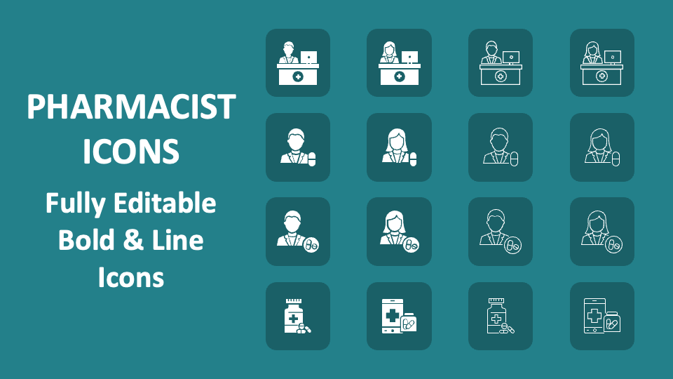 Pharmacist Icons for Google Slides and PowerPoint