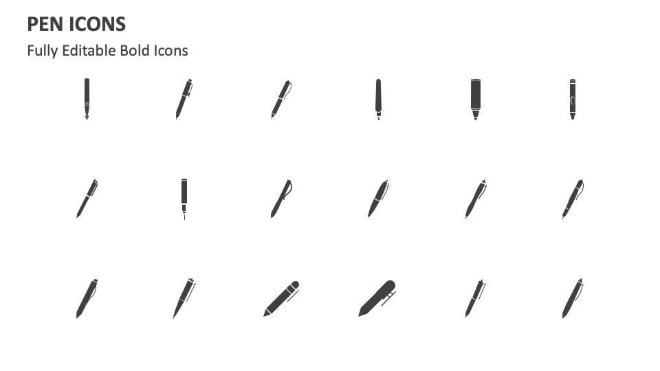Pen Icons for Google Slides and PowerPoint