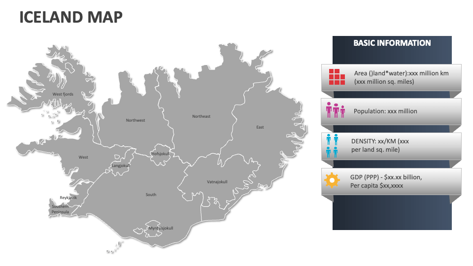 Iceland Map for Google Slides and PowerPoint - PPT Slides