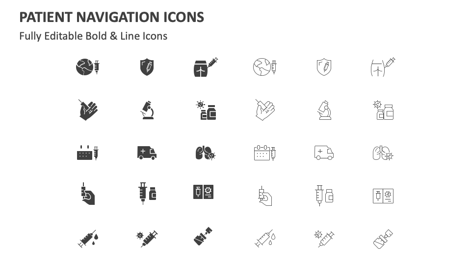 Patient Navigation Icons for Google Slides and PowerPoint